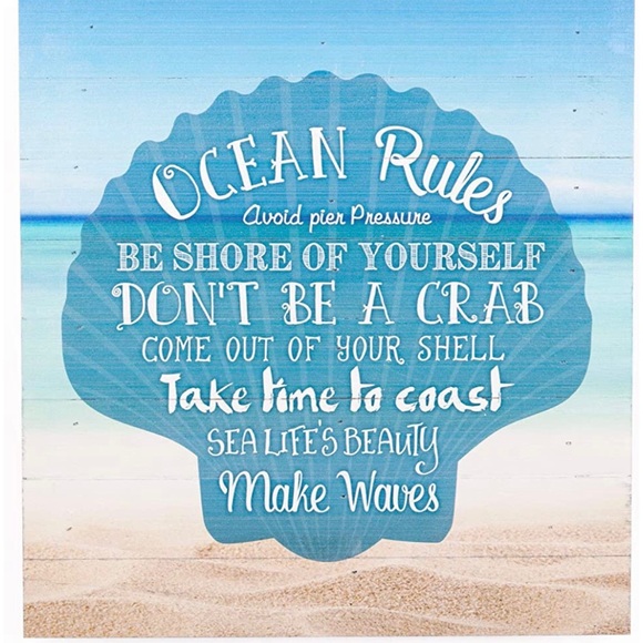 P. Graham Dunn | Accents | P Graham Dunn Ocean Rules Wood Sign New ...